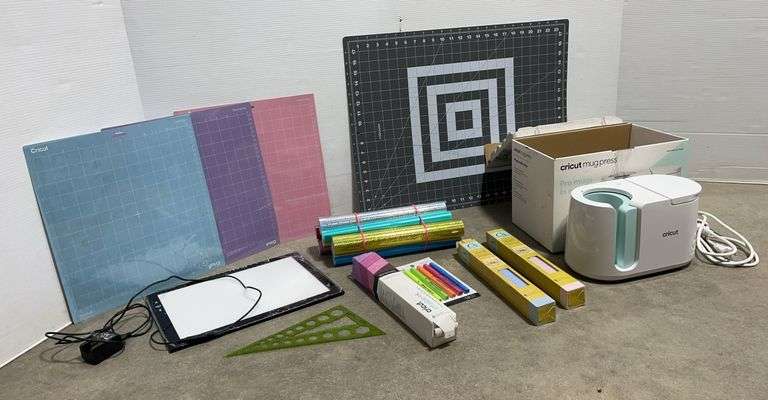 Cricut items, include: Mug press in box, infusible ink rolls, infusible ...