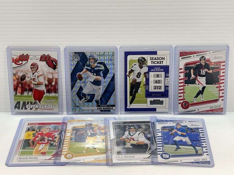 (25) NFL Quarterback cards, includes: Goff, Flacco, Nix, Allen, Mahomes ...