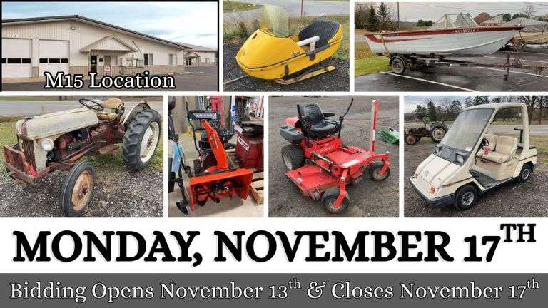 November 17th (Monday) M-15 Online Consignment - Albrecht Auction Service