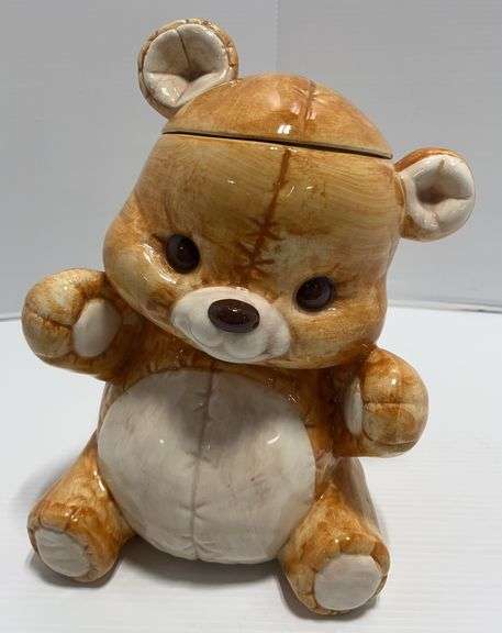 Brown teddy bear cookie jar, 10"H, no markings, excellent - Albrecht ...