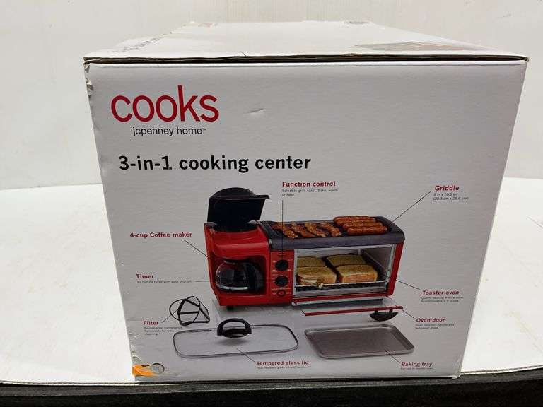 JCPenney Home 3-in-1 cooking center with a toaster oven, griddle, and ...