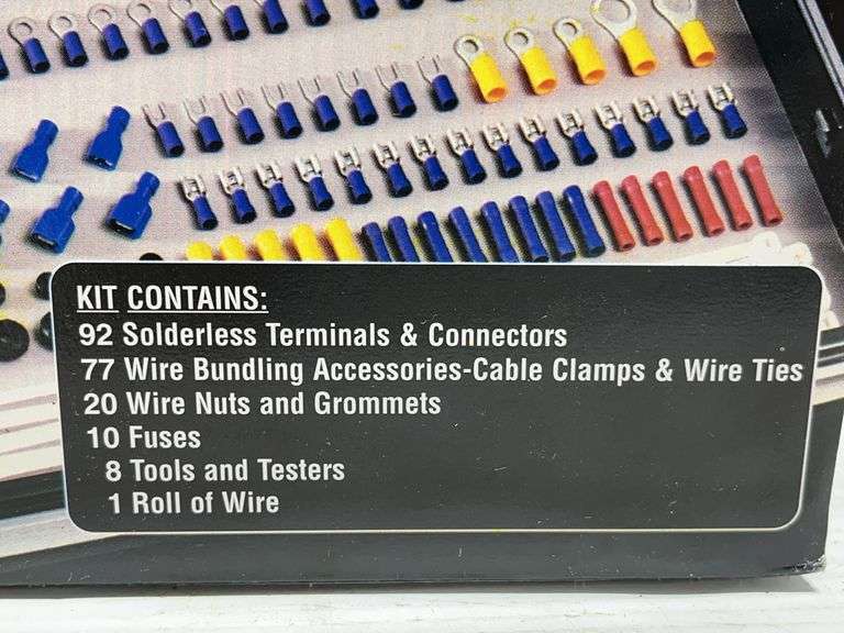 208-Piece auto/marine electrical repair kit, includes: Terminals, cable ...