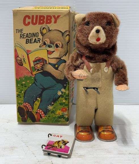 Cubby the reading bear toy, comes in the original box from the 1950s ...