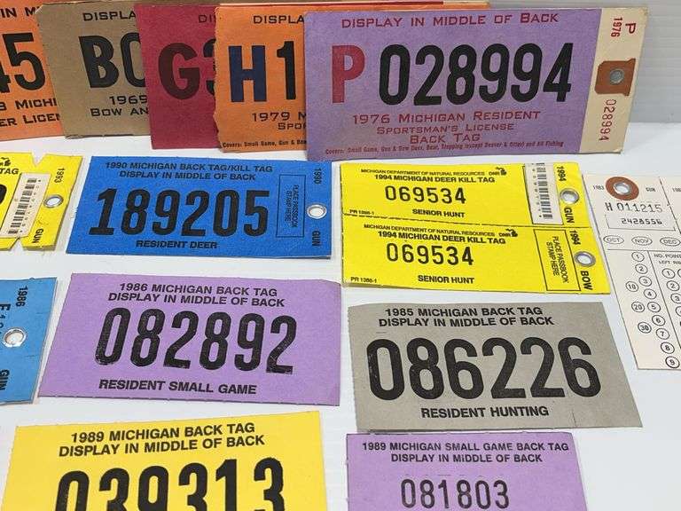 (25) Older Michigan Hunting LIcenses from the 1950s, 1960s, 1970s ...