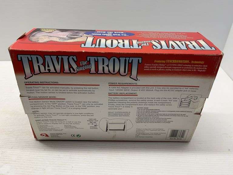 Motion activated "Travis the Singing Trout", sings "Rock the Boat" and ...