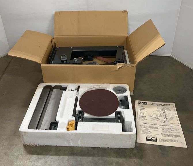 Belt/disc sander combo, 1" belt and 8" disk, model 4150 by AMT, never ...