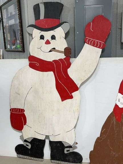 Real plywood Santa cutout, painted on both sides, 65"H, stored indoors ...