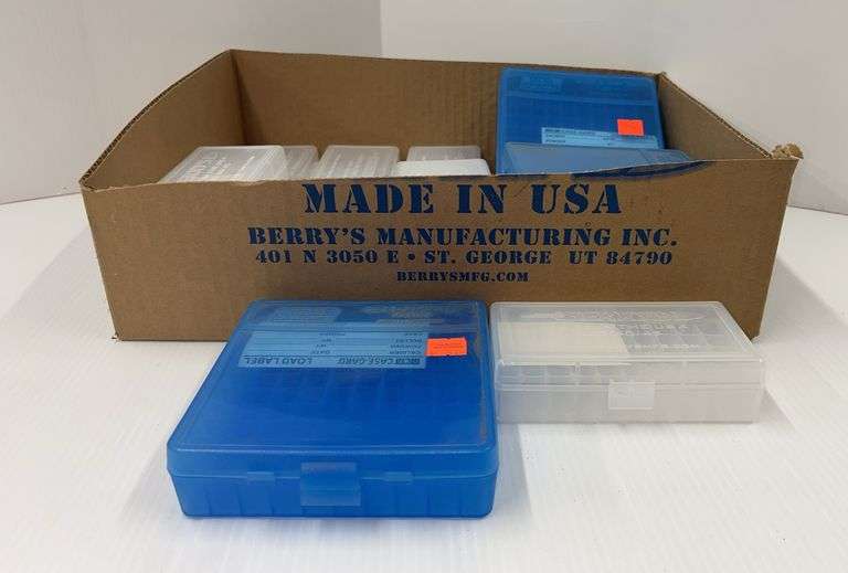 Plastic Ammo Boxes, Includes: (9) New Berry's 50-Round 40/45/10mm and ...