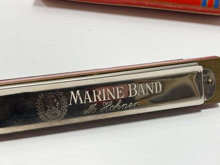 Marine band harmonica with box; Super pitch pipe, USA made - Albrecht ...