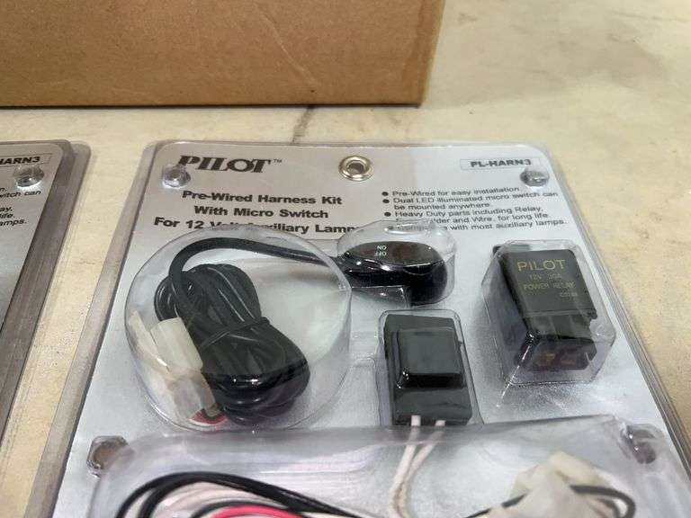 (6) Pilot pre-wired harness kits with micro switch for 12V auxiliary ...