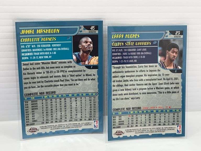 2002 Topps Chrome basketball collector cards, includes: Primoz Brezec ...