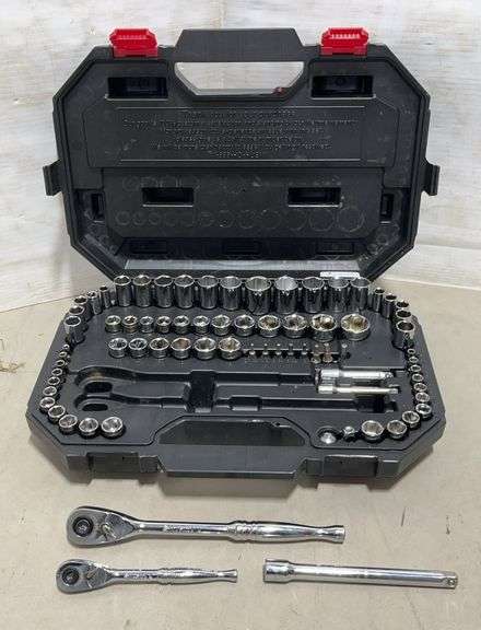 Husky 75-Piece mechanic's tool set with Pro Access ratchets, 1/4 and 3/ ...