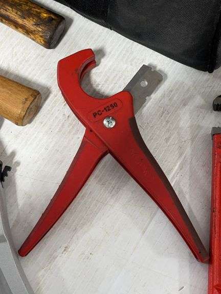 RIDGID work tool bag, (2) Craftsman pipe wrenches, includes: One- 18 ...