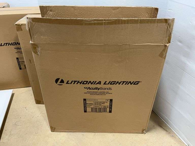 (4) Boxes of LED flat panel lights, four per box, 2' x 2', new ...