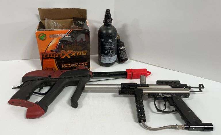 Tippmann Spyder "Triumph" paintball guns with full tank and balls, used ...