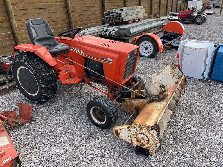 Ingersoll 448 lawn tractor with 46" mower deck, 48" snow blower, wheel ...