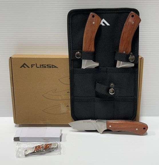 3-Pack of fixed blade hunting knives, includes case, largest overall ...
