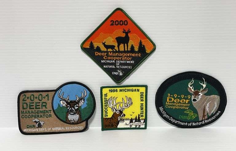 (4) Michigan successful deer hunter patches, includes: 1996, 1999, 2000 ...