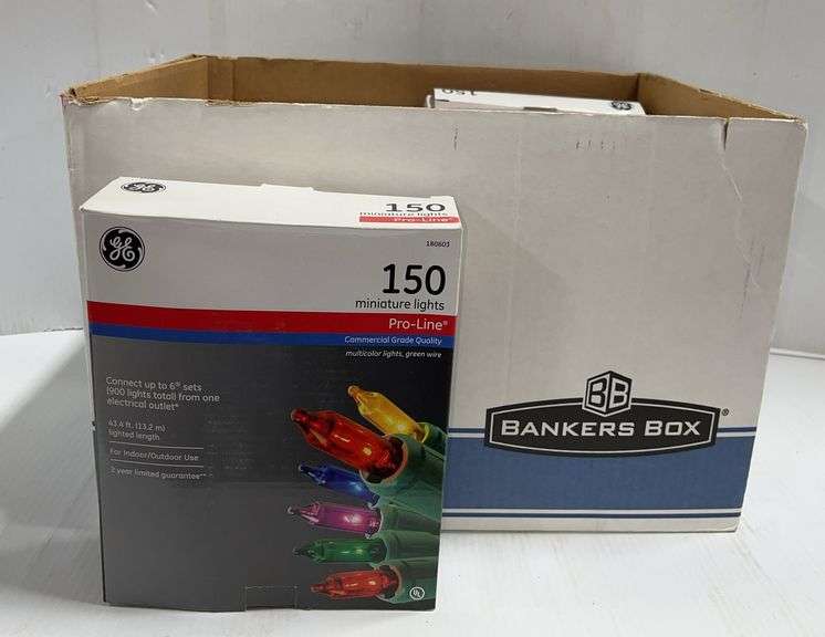 (10) Boxes GE Pro-Line 150-count each miniature Christmas light strands ...