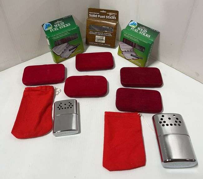 Hand warmer kit, includes: (5) Hand warmers, (3) Boxes of solid fuel ...