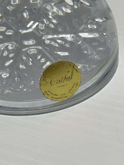 Older Cristal France 24% lead crystal snowflake dome paperweight, maker ...