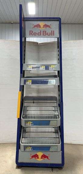 Red Bull display rack, 20"W x 17"D x 37"H - Albrecht Auction Service