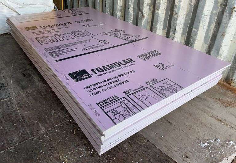 (15) Sheets of polystyrene foam board, 1/2"Thick x 4' x 8', new ...