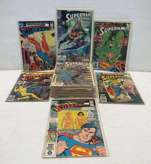 (25) DC Superman comic books from the 1970s and 1980s, all wrapped in ...