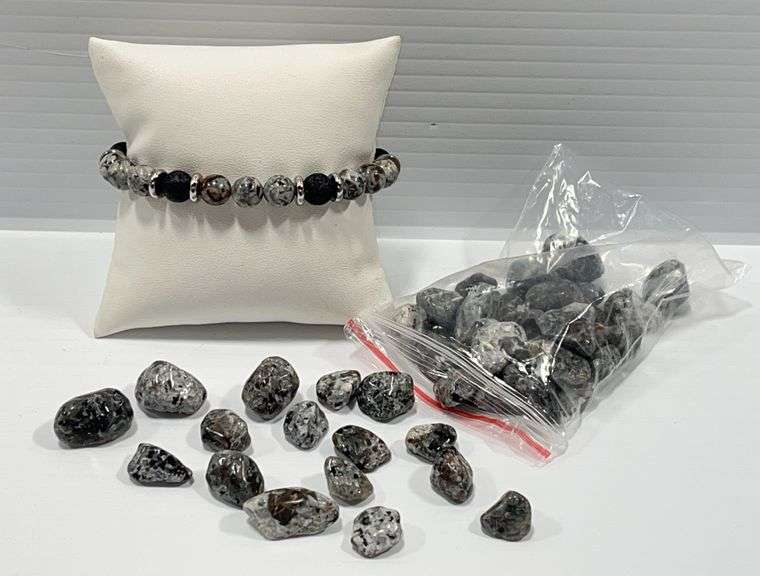 Collection of Yooper Lite pebbles and bracelet, stretchy band, all glow ...