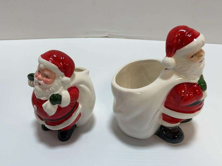 (4) Older Christmas Santa figurines, includes: 1- Santa boot with ...