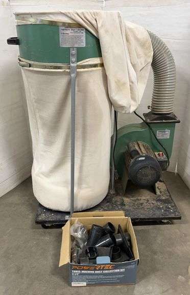 Dust collector with wastegate accessories, 2 hp, 45"H, works well ...