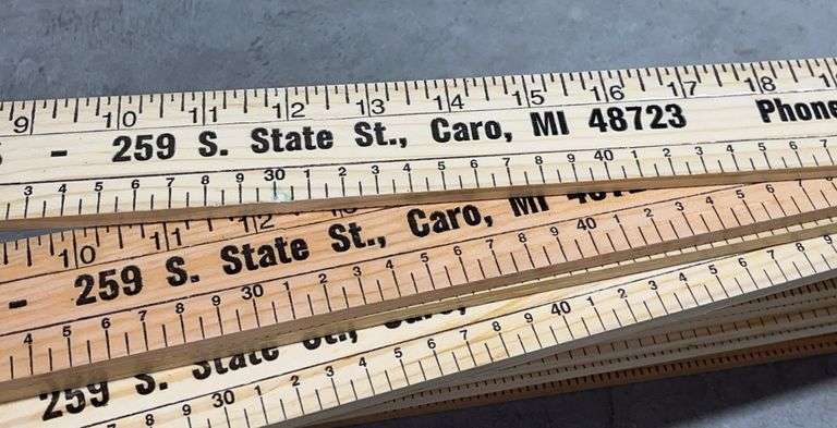 (20) Wooden measure sticks, 36" - Albrecht Auction Service