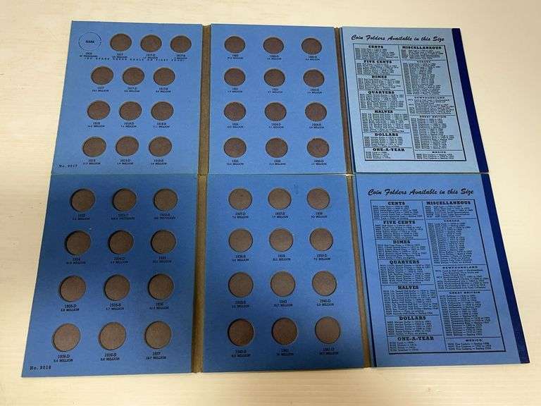 (5) Coin collecting albums, all empty - Albrecht Auction Service
