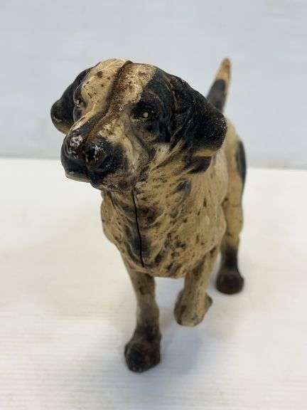 Older cast iron retriever dog door stop, original paint, some rust on ...