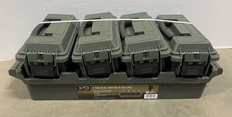(4) High Desert HD 30-caliber ammo box set with crate, crate- 21" x 10 ...