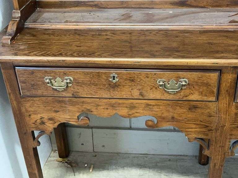Solid/heavy wood table and hutch, can use together or separate, table ...