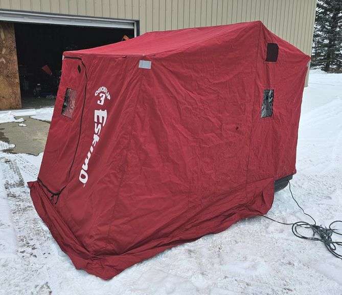 Eskimo Quick-flip 3 ice shanty, 67"W x 84"L, sled-36"W x 67"L, has ...