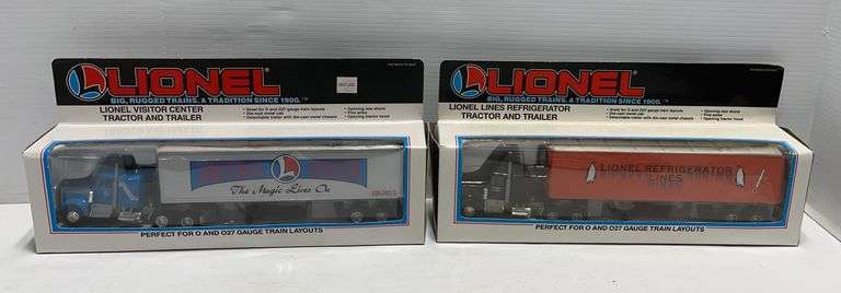 (2) Lionel Tractor O-Scale Trailers, for train layouts, box- 13"L ...