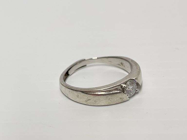 (3) Sterling silver moissanite stone rings, includes: 1- Princess cut ...