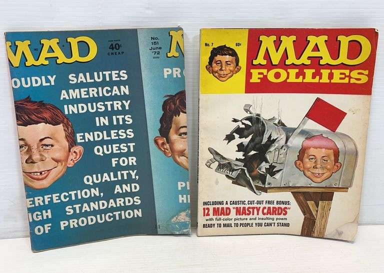 (2) MAD magazines: 1- No. 151, June 1972; 1- MAD Follies, No. 7, 1969 ...