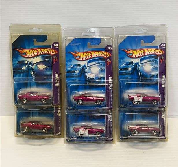 (6) Hot Wheels Redline 1969 Pontiac Firebird cars, each- 3"L, NIB ...