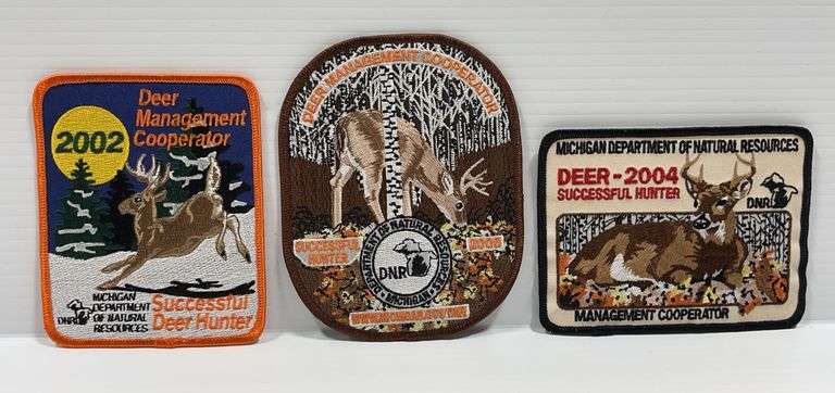 (3) Michigan Successful Deer Hunter Patches, 2002, 2004, and 2006, up ...