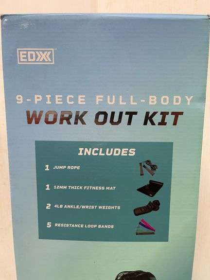 (9) Piece full body workout kit, like new, excellent - Albrecht Auction ...