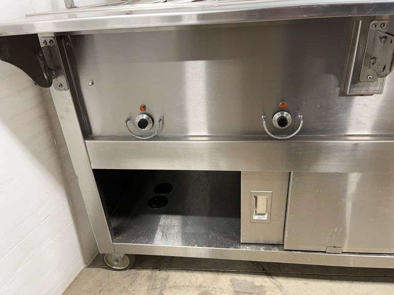 Duke hot food table with 4 wells and sneeze guard, under shelf ...