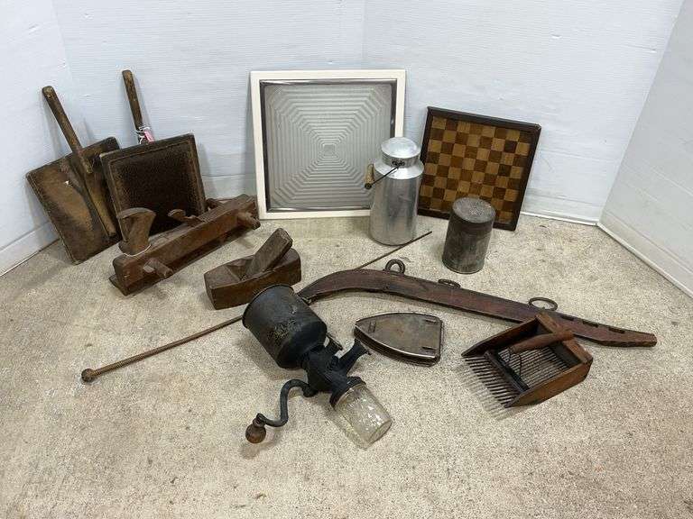 Various antique items, up to 28"L - Albrecht Auction Service