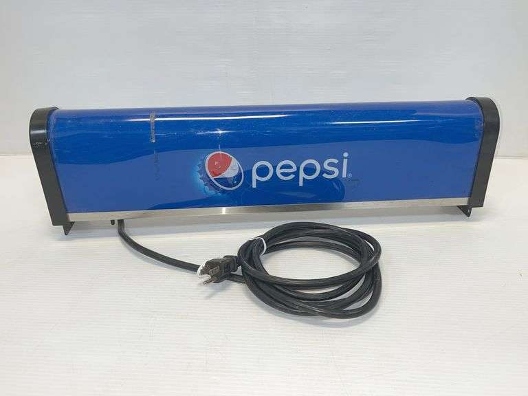 Light-up Pepsi sign, 24"W x 7"H - Albrecht Auction Service