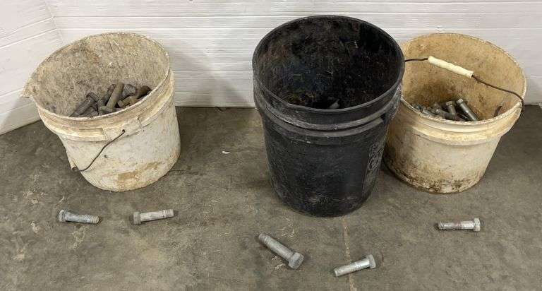 (3) Buckets of bolts, various sizes - Albrecht Auction Service