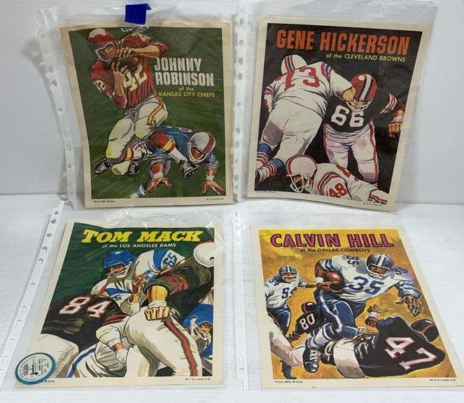 (4) Vintage 1970s Topps football 8K10 posters featuring, Calvin Hill ...