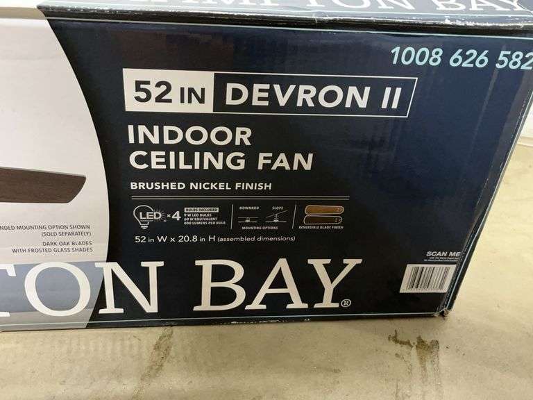 Hampton Bay "Devron II", ceiling fan with LED light kit, 52" fan is ...