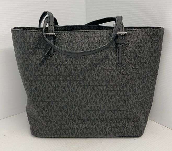 MK Michael Kors large tote, brown shopper purse bag, 15"W x 11"H, snap ...